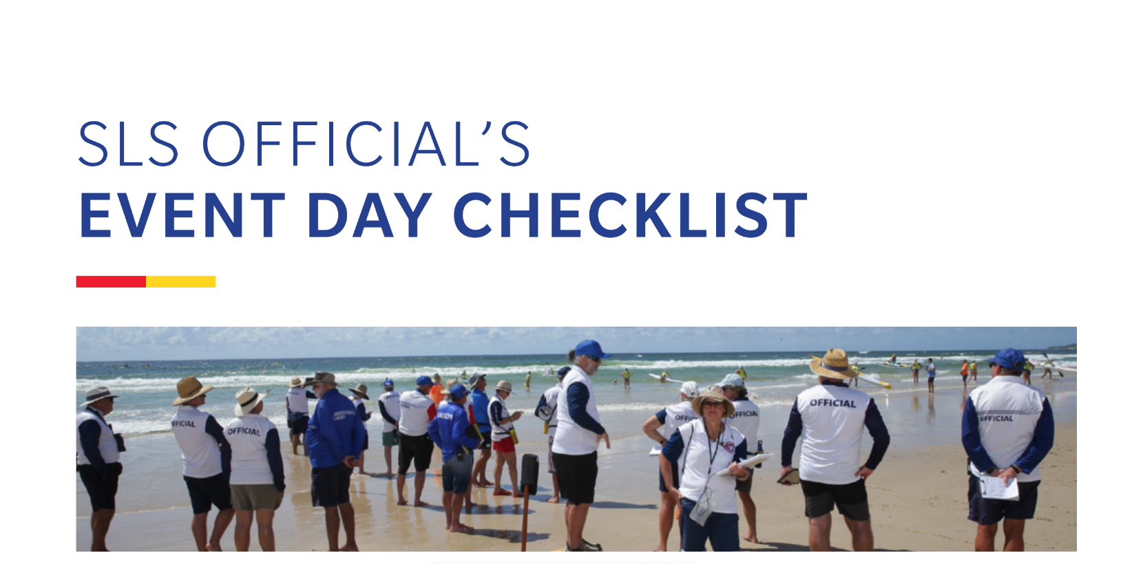 Officials Event Checklist | SLS